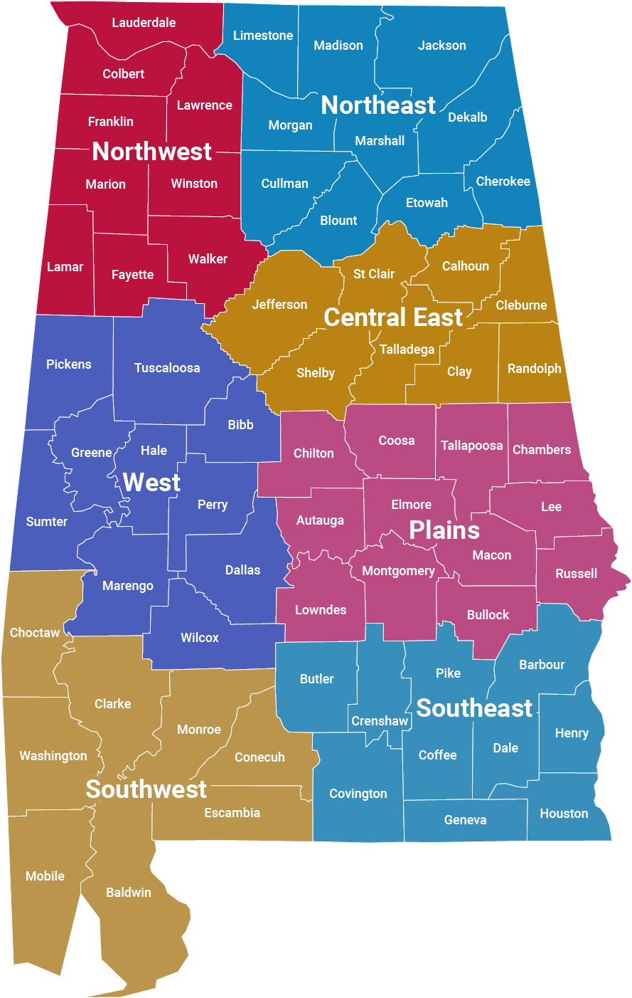 Regions – Land Title Association of Alabama